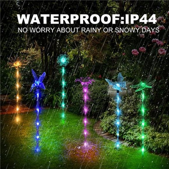 Accents | Set Of 6 Arcylic Solar Outdoor Lights Garden Decorations ...